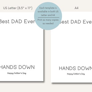 Father's Day Handprint Art Printable, Gift for Dad From Kids, Set of ...