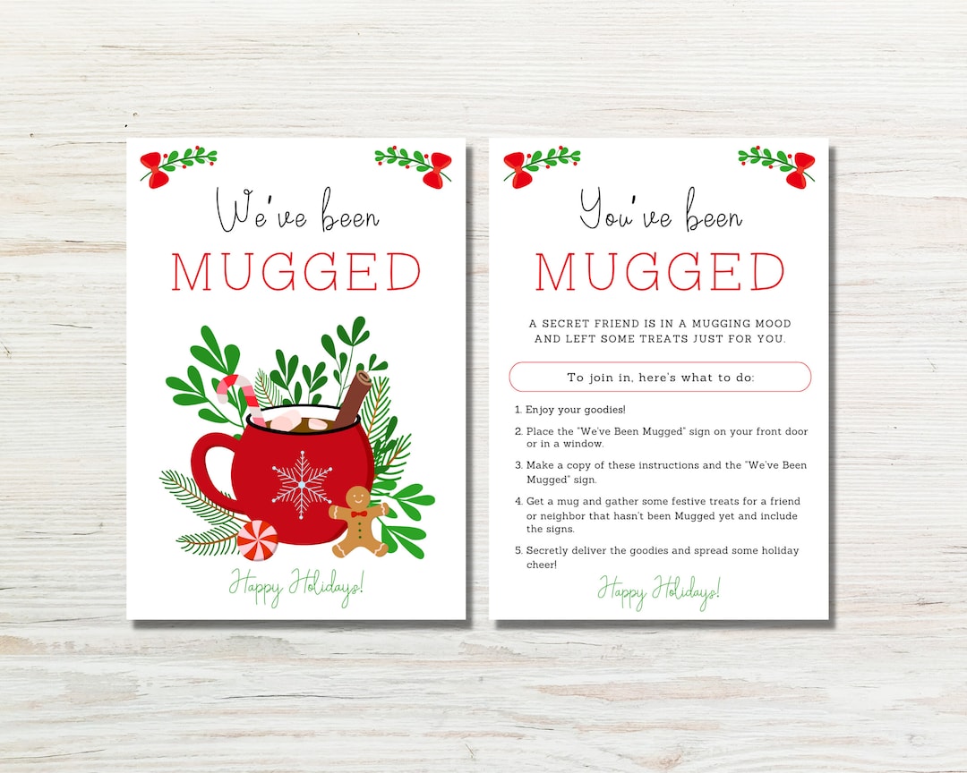 You've Been Mugged Christmas Printable, Hug in a Mug, We've Been Mugged ...