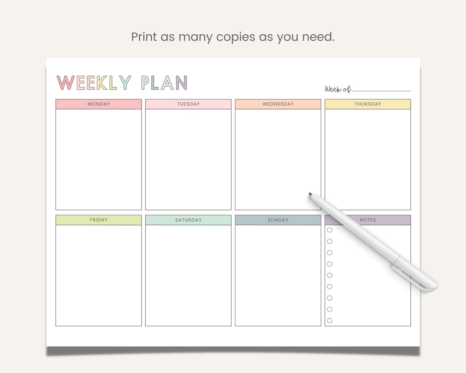 Weekly Schedule for Kids Printable Homeschool Weekly - Etsy Canada