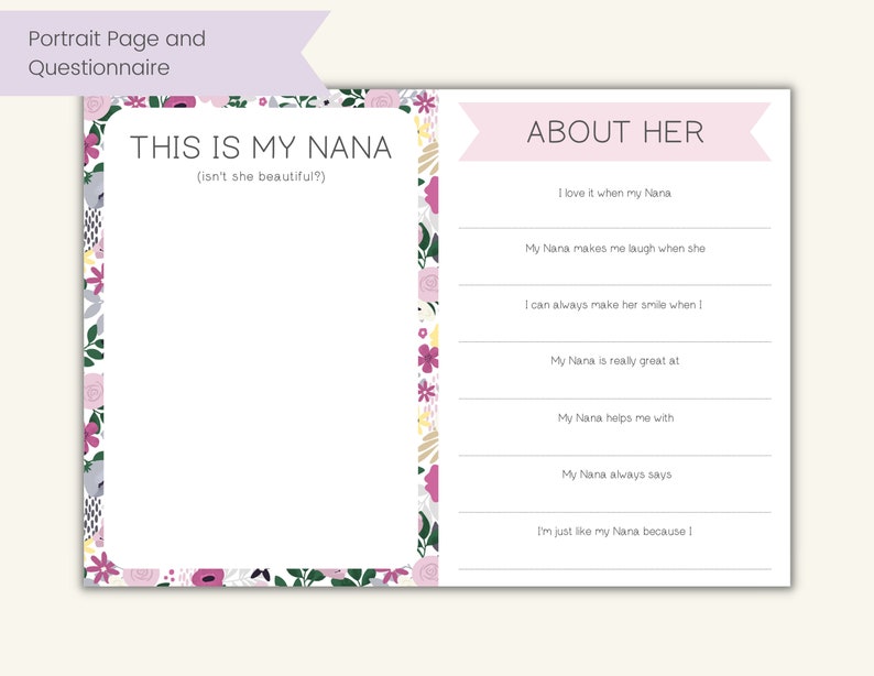 All About My Nana Printable Book Mother's Day - Etsy