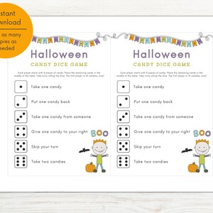 Halloween Candy Dice Game, Halloween Activities for Kids, Halloween ...
