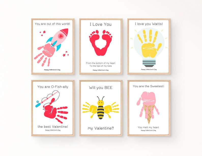 Valentines Handprint Craft Bundle, Valentine Art for Kids, Toddler ...