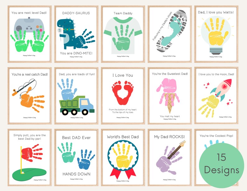 Father's Day Handprint Footprint Craft Bundle Fathers Day - Etsy Australia