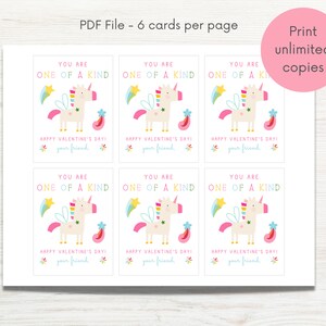 Unicorn Valentine Printable, Valentine Unicorn Card for Kids, Girl ...