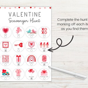 Valentine's Day Scavenger Hunt Printable, Valentine Game for Kids ...