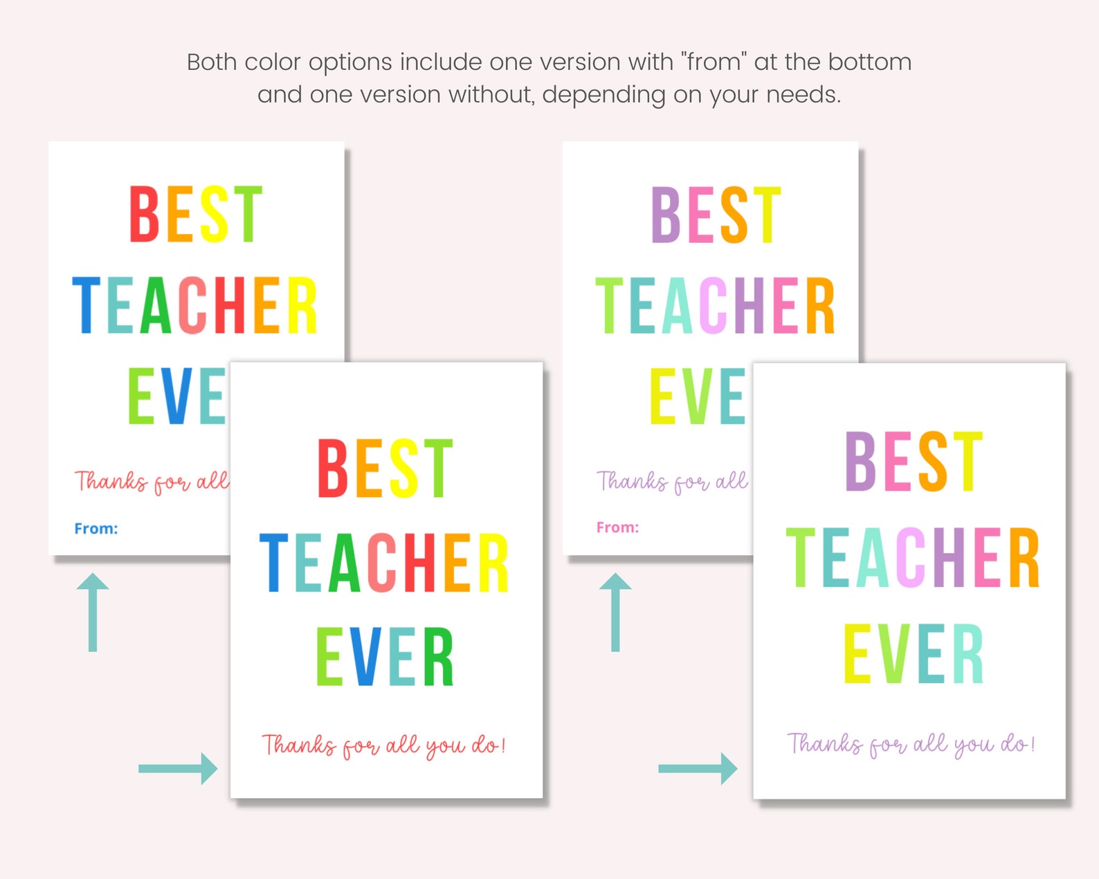 Printable Teacher Appreciation Gift Tag Cards Best Teacher | Etsy