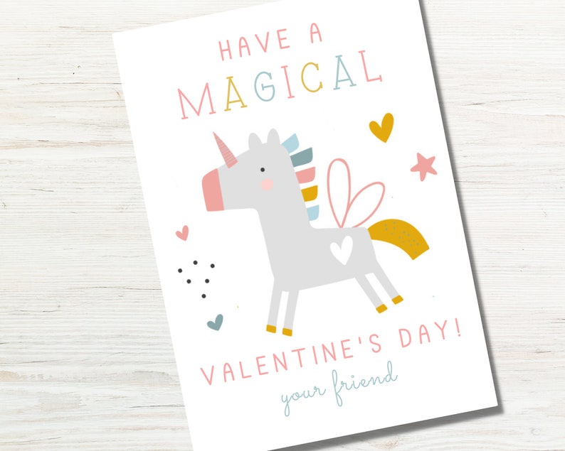 Unicorn Valentine Printable, Magical Unicorn Card, Valentine Unicorn ...