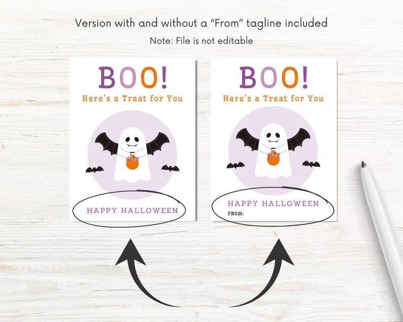 Boo Here's a Treat for You Tag Printable, Boo Bag Tag, Halloween Treat ...