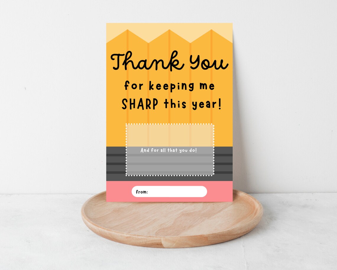 Teacher Appreciation PRINTABLE Gift Card Holder End of Year - Etsy