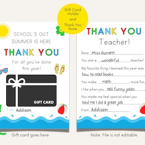 Teacher Appreciation PRINTABLE Gift Card Holder, All About Teacher, End ...