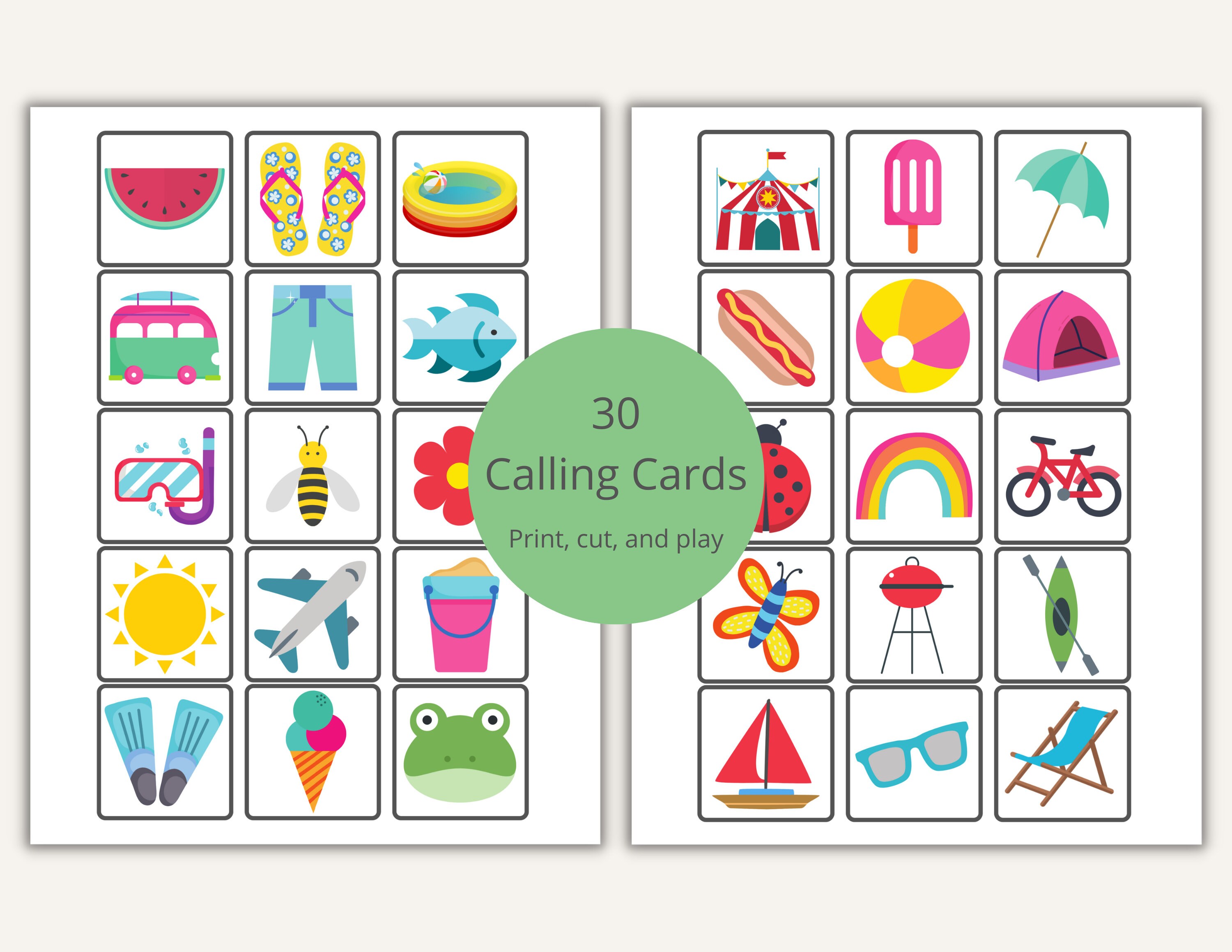 Summer Bingo Cards Summertime Bingo Summertime Game - Etsy