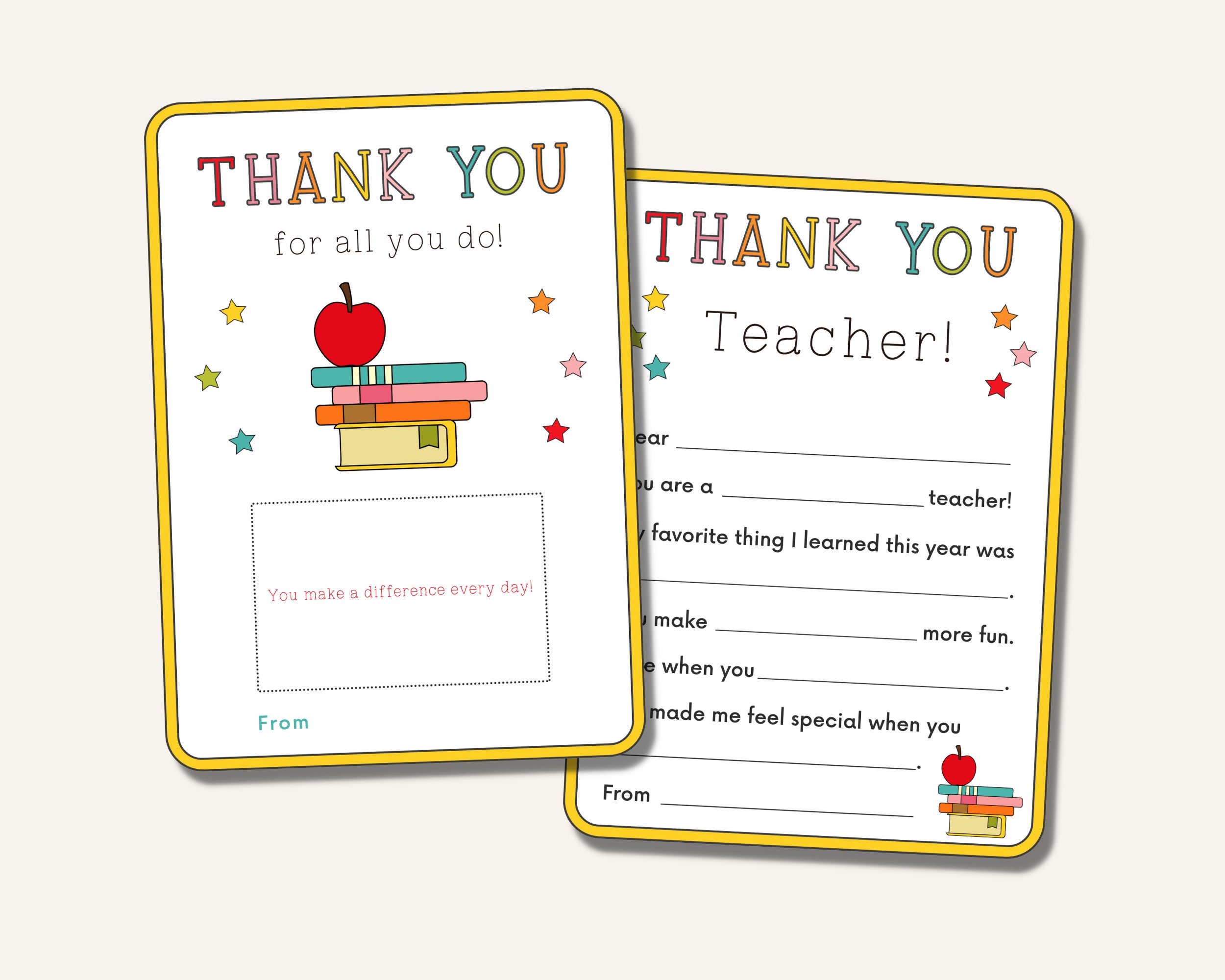 Teacher Gift Card Holder, Teacher Appreciation Printable, All About My ...