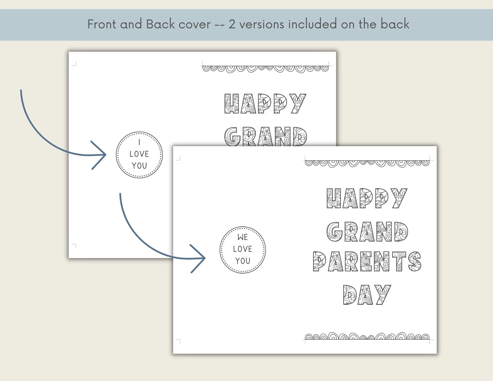 Grandparents Day Coloring Card Printable Gift From Grandkids - Etsy