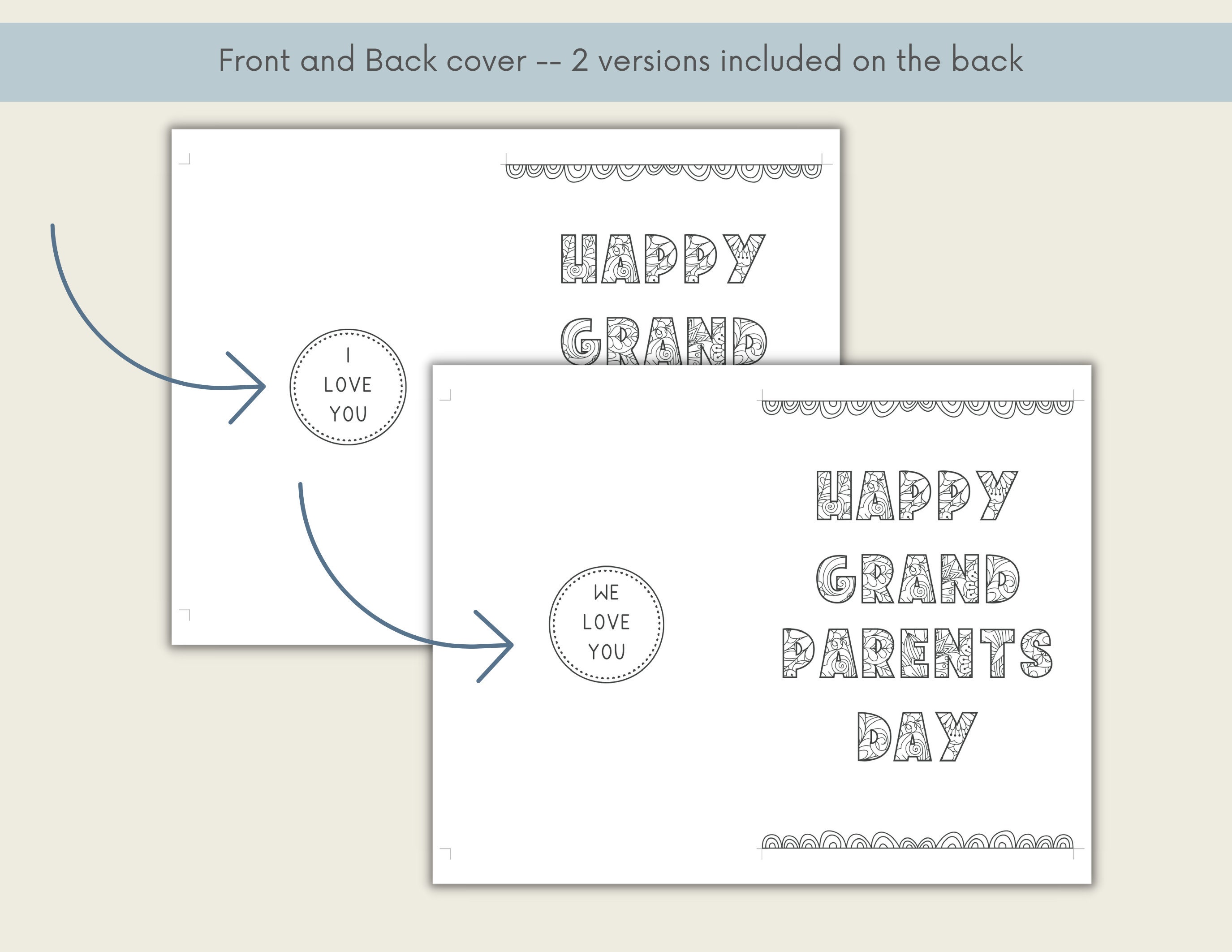 Grandparents Day Coloring Card Printable Gift From Grandkids - Etsy