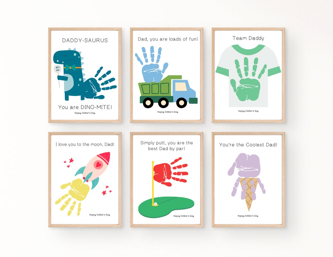 Father's Day Handprint Craft Bundle, Fathers Day Gift From Kids Son ...