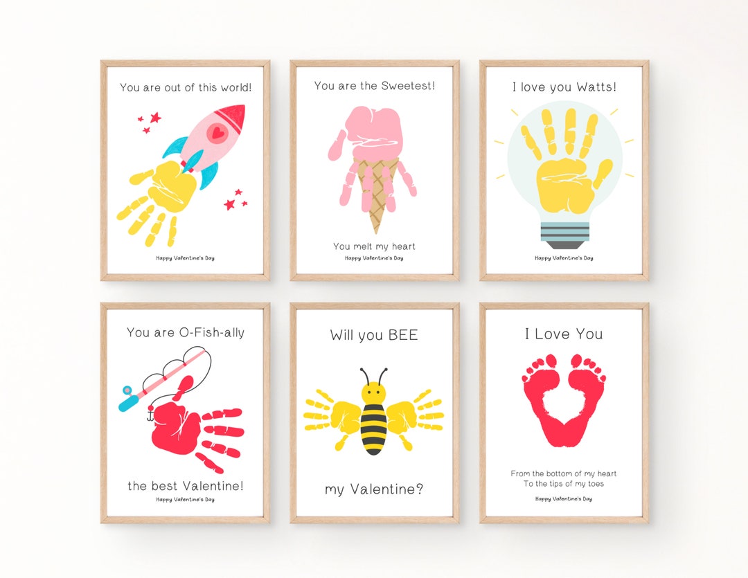 Valentines Handprint Craft Bundle, Valentine Art for Kids, Toddler ...