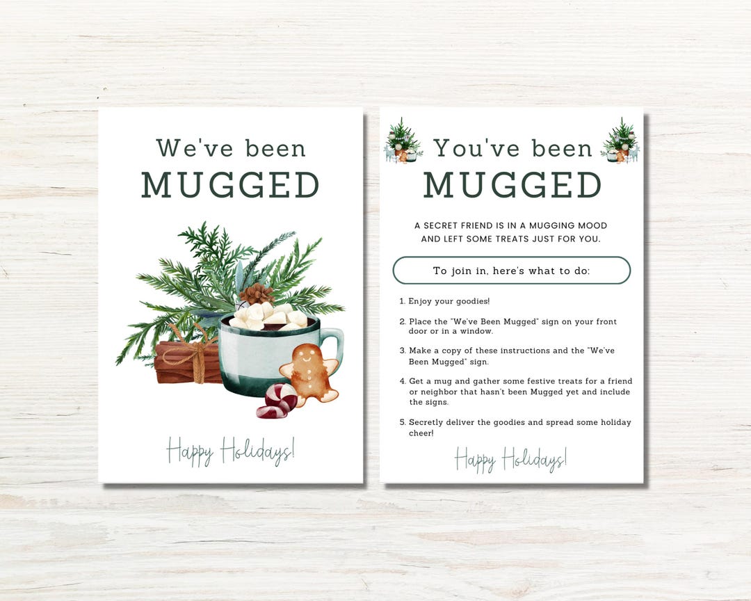 You've Been Mugged Christmas Printable, Hug in a Mug, We've Been Mugged ...