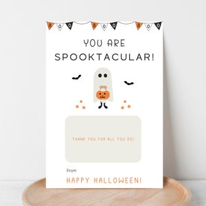 Halloween Gift Card Holder Printable, Halloween Thank You for Teacher ...