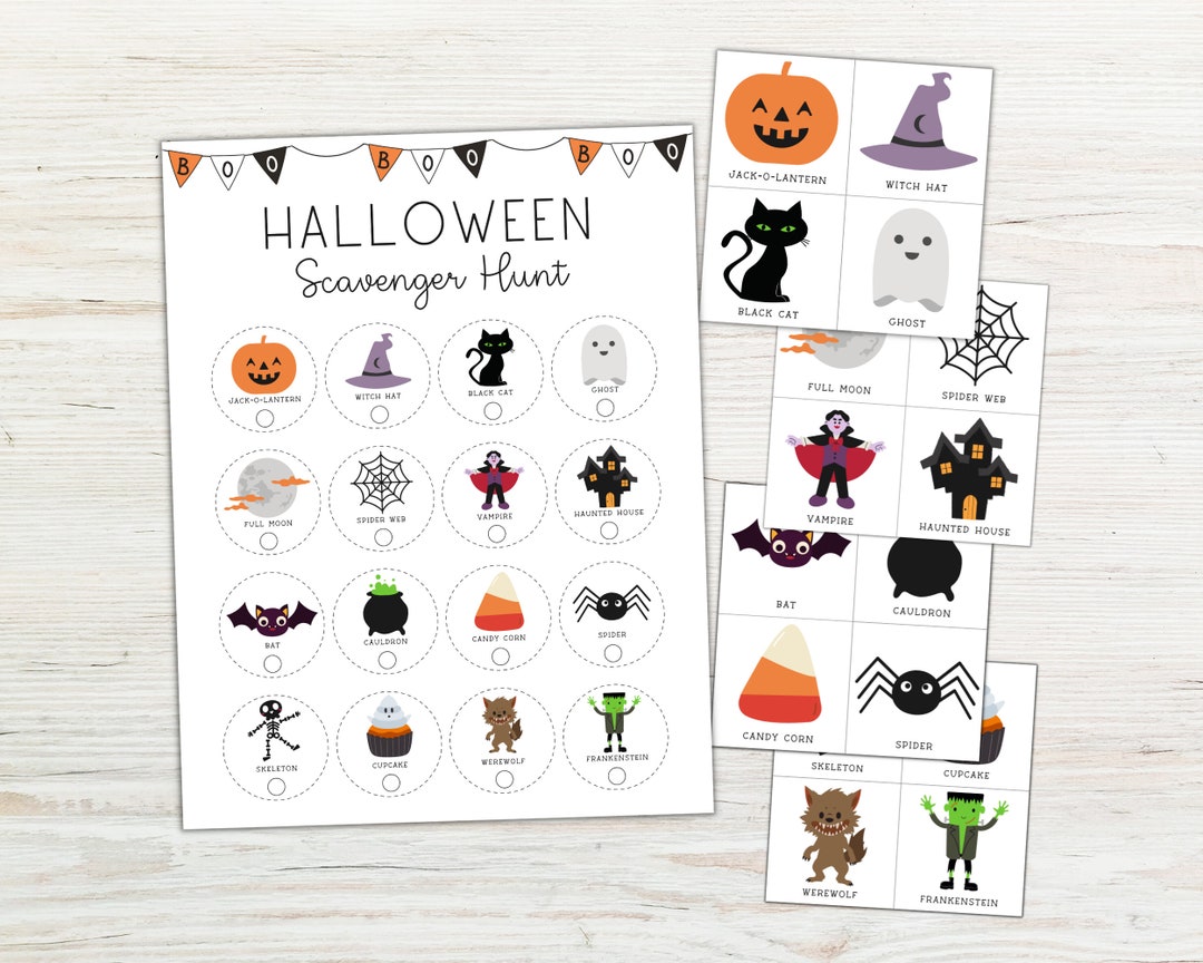 Halloween Scavenger Hunt Printable, Halloween Kids Activity, Halloween ...
