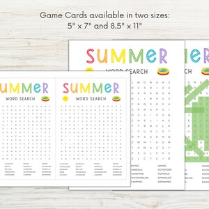 Summer Word Search, Printable Summertime Games, Fun Summer Activity for ...