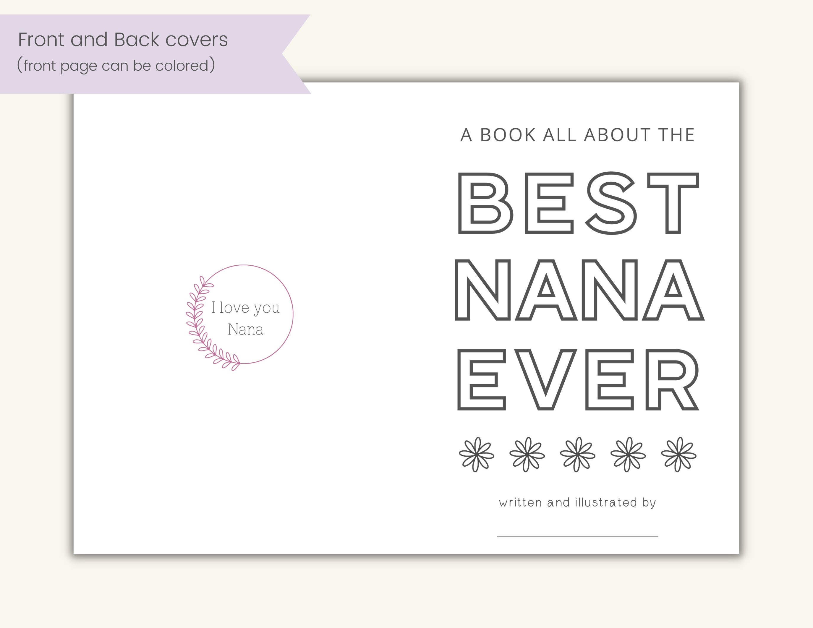 All About My Nana Printable Book Mother's Day - Etsy