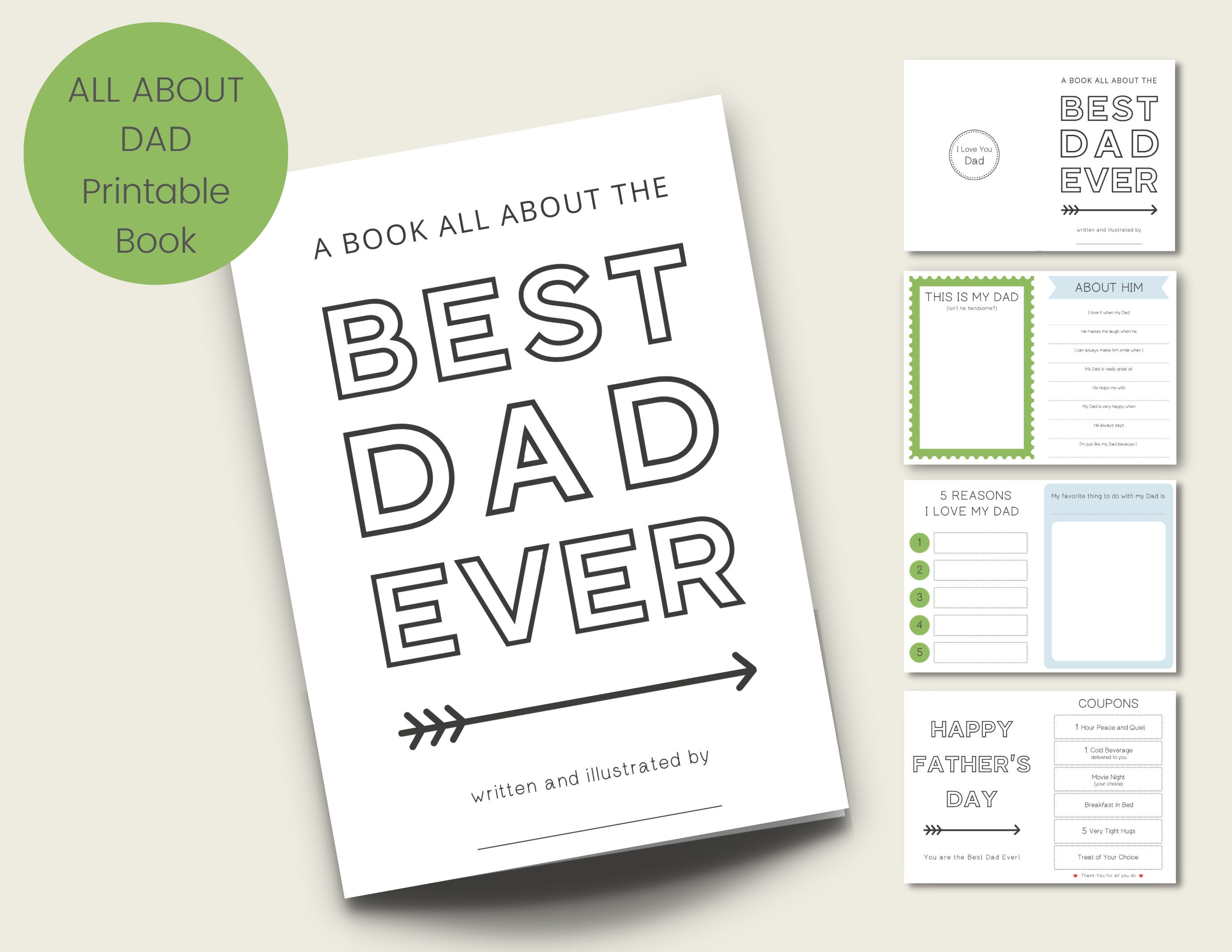 All About My Dad Printable Book Fathers Day Questionnaire - Etsy