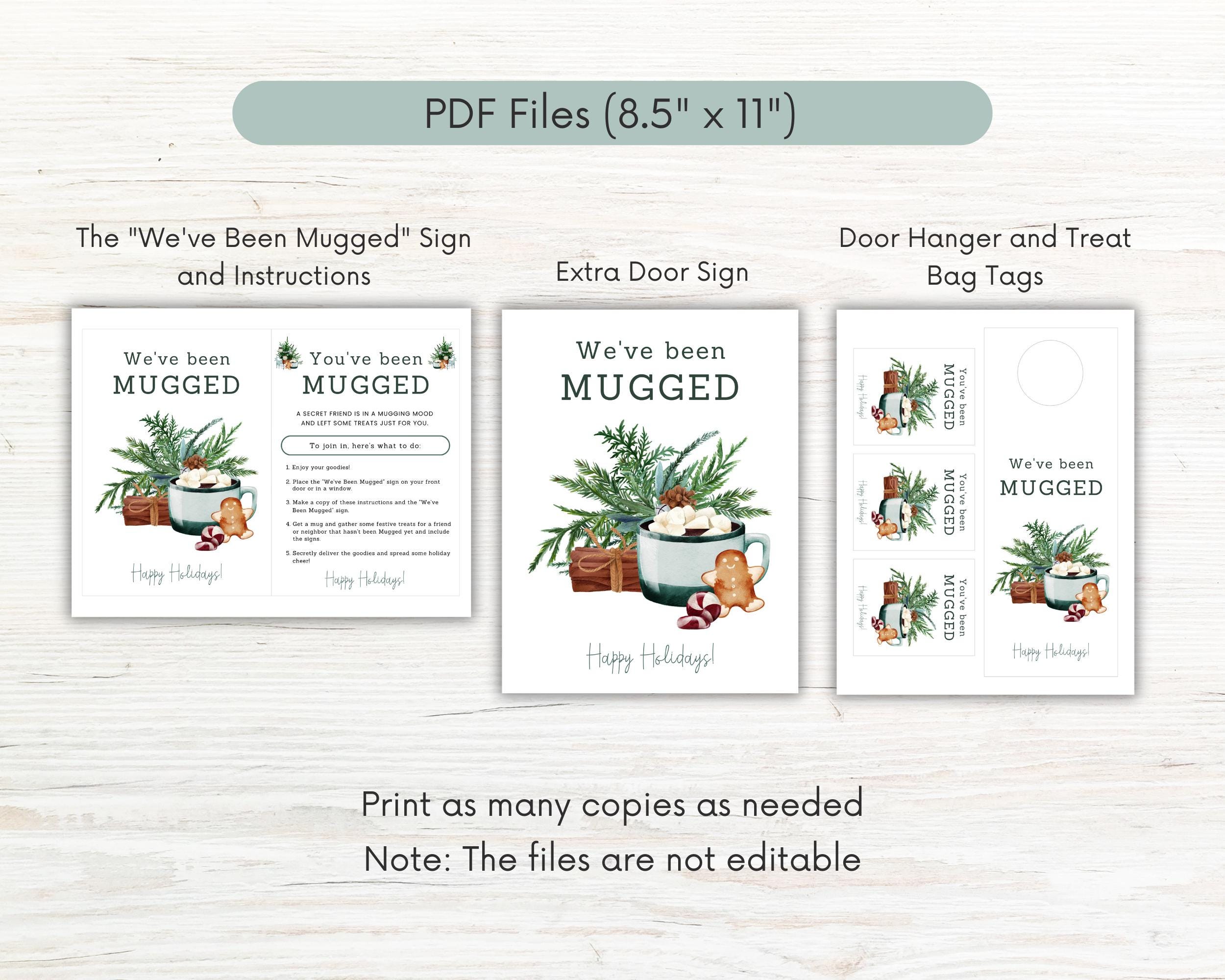 You've Been Mugged Christmas Printable, Hug in a Mug, We've Been Mugged ...