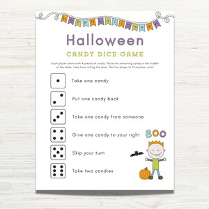 Halloween Candy Dice Game, Halloween Activities for Kids, Halloween ...