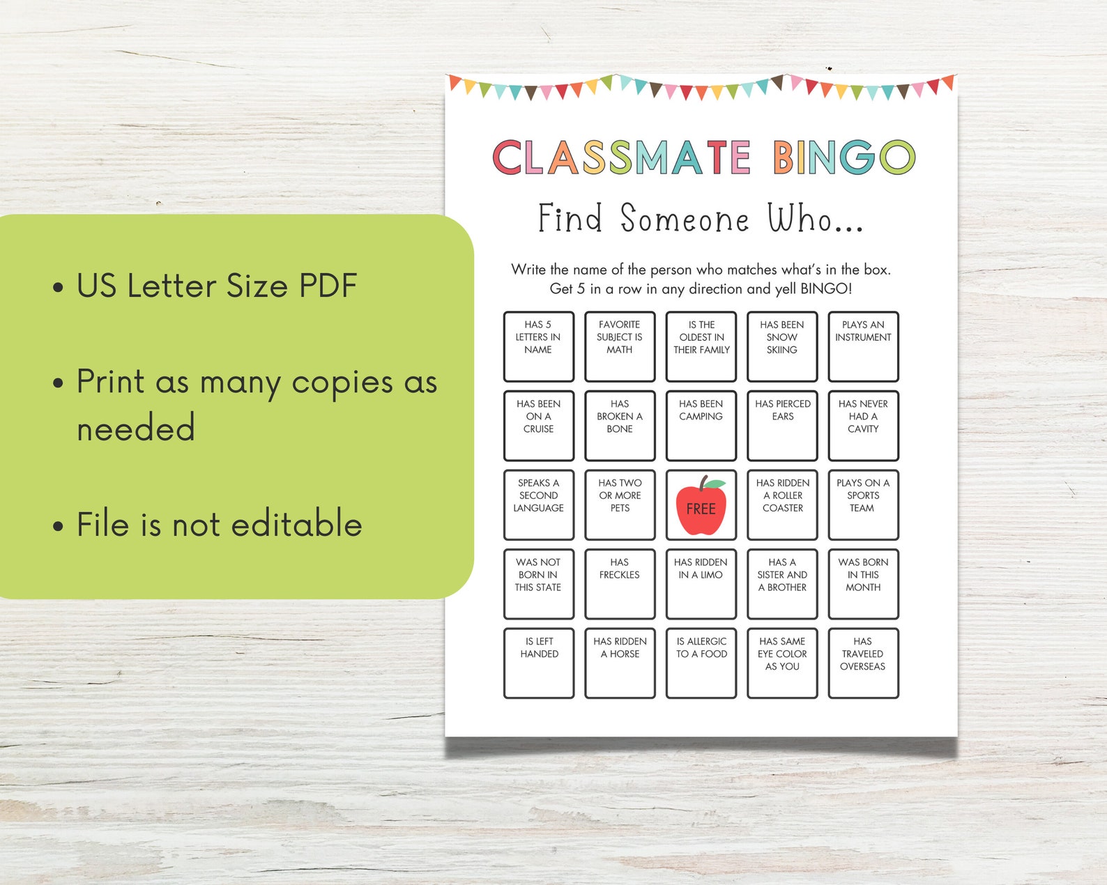 Back to School Bingo, Get to Know You Bingo for Kids, Icebreaker Bingo ...