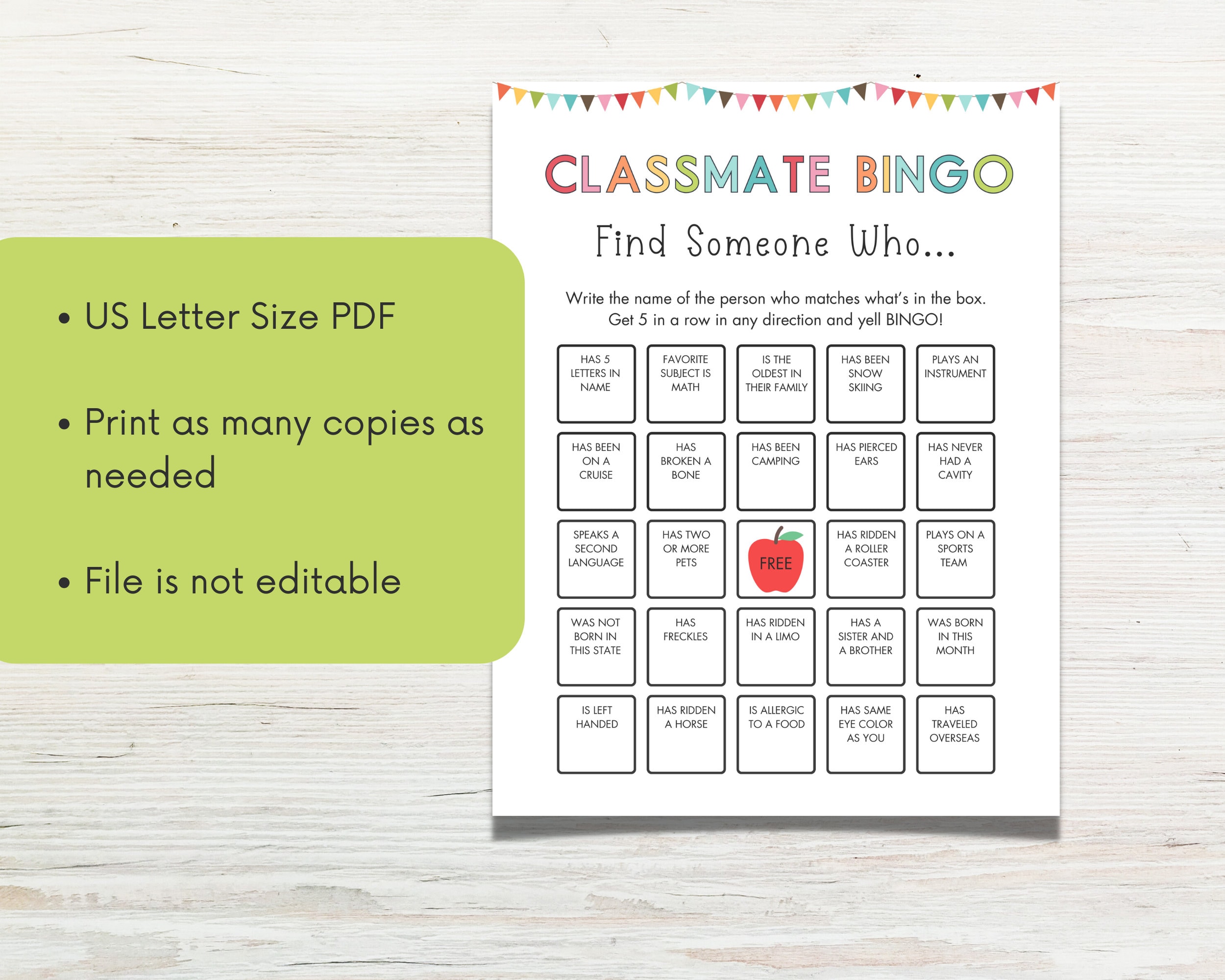 Back to School Bingo Get to Know You Bingo for Kids - Etsy