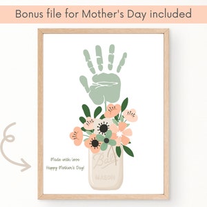 Mother's Day Handprint Craft, Handprint Art for Mom, Handprint Craft ...