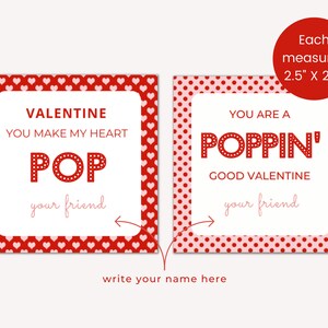 Pop It Valentines Card Printable Valentine Pop It Gift Tag - Etsy