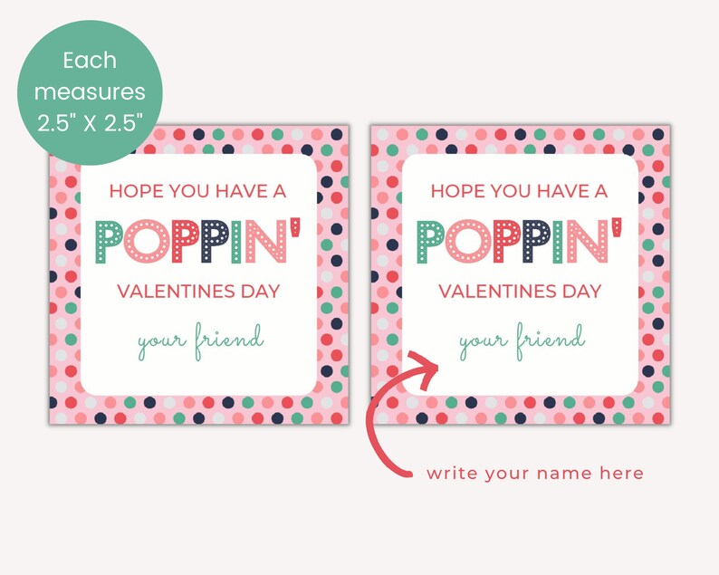 Pop It Valentines Card Printable Valentine Poppin Gift Tag - Etsy
