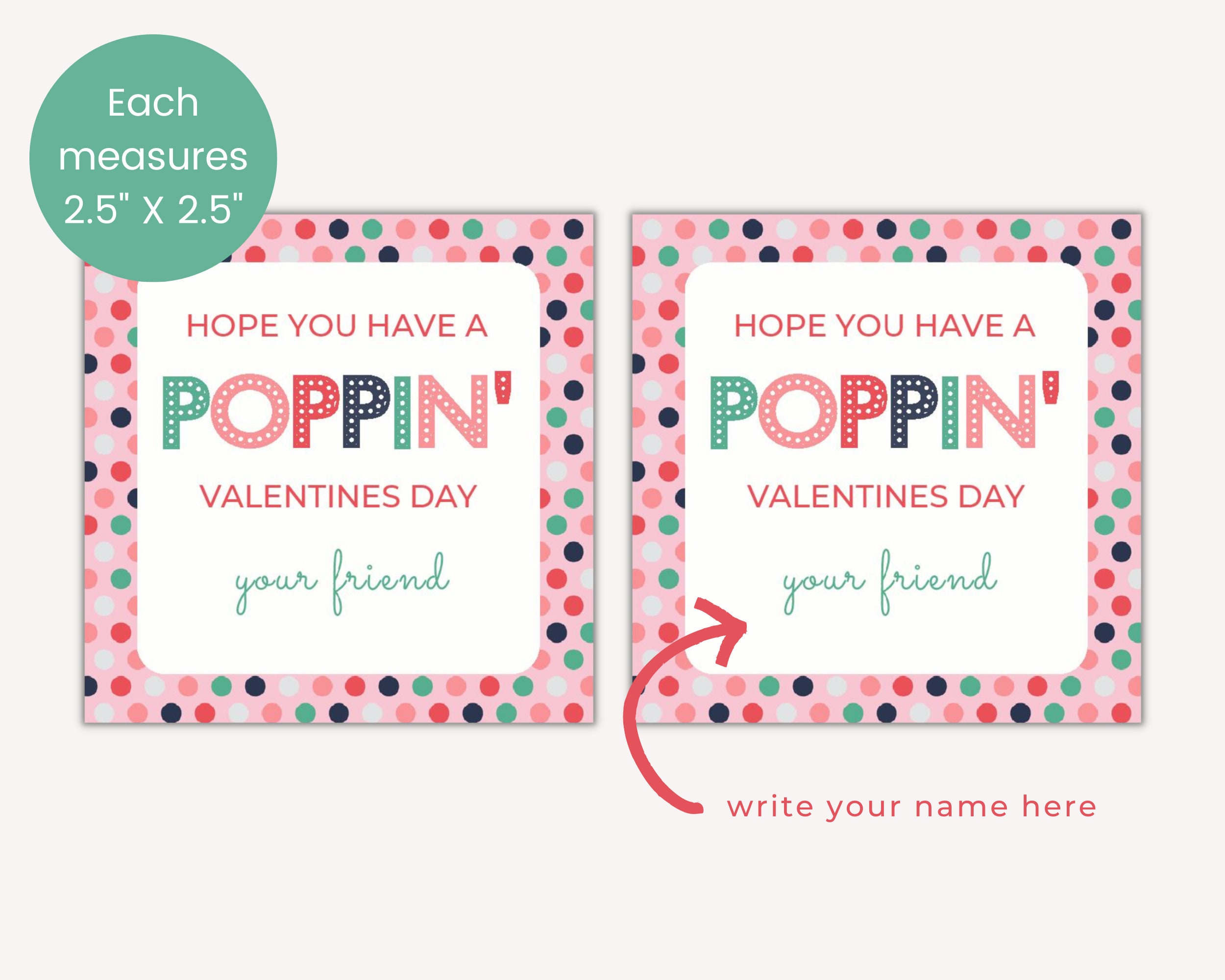 Pop It Valentines Card Printable Valentine Poppin Gift Tag - Etsy