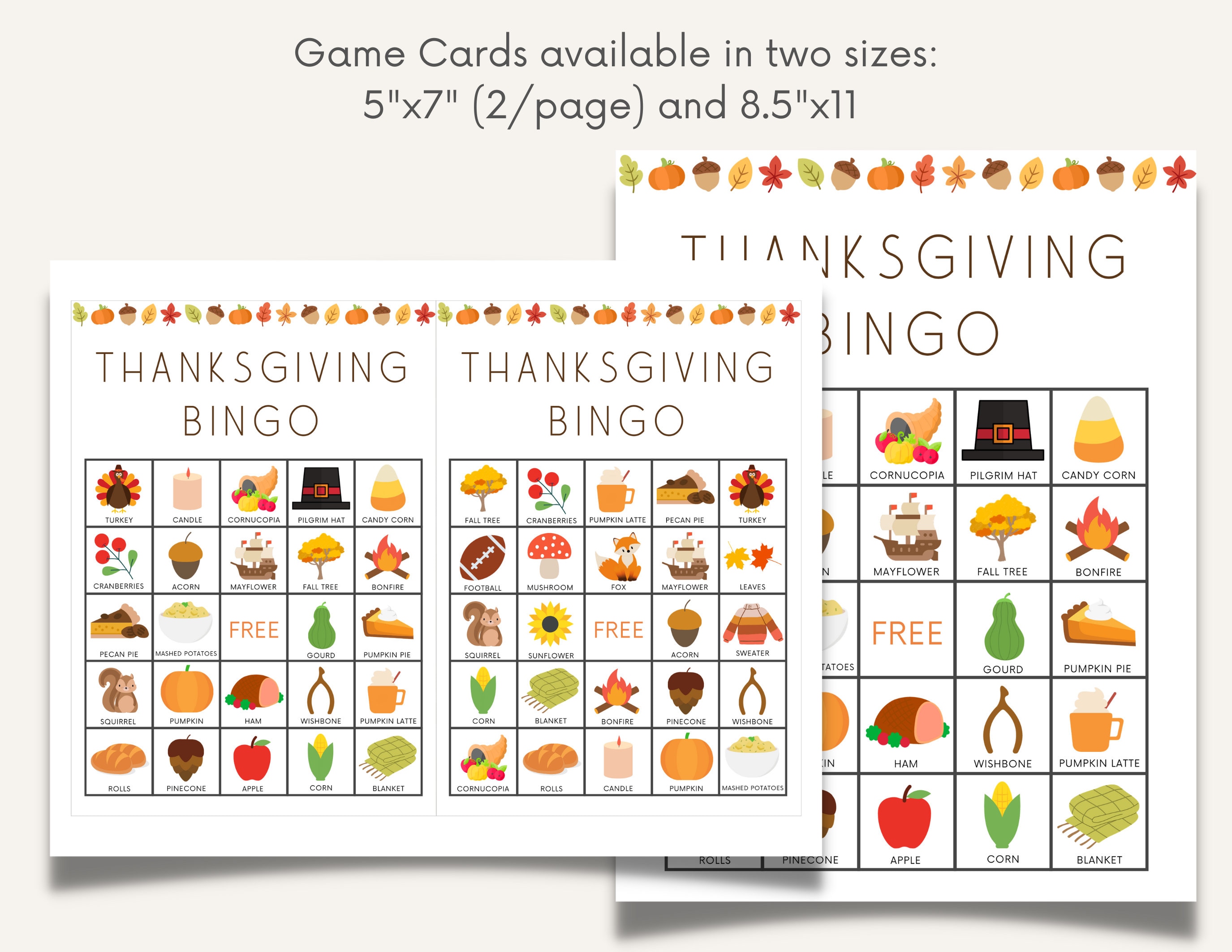 Thanksgiving Bingo Cards Printable 30 Thanksgiving Bingo - Etsy