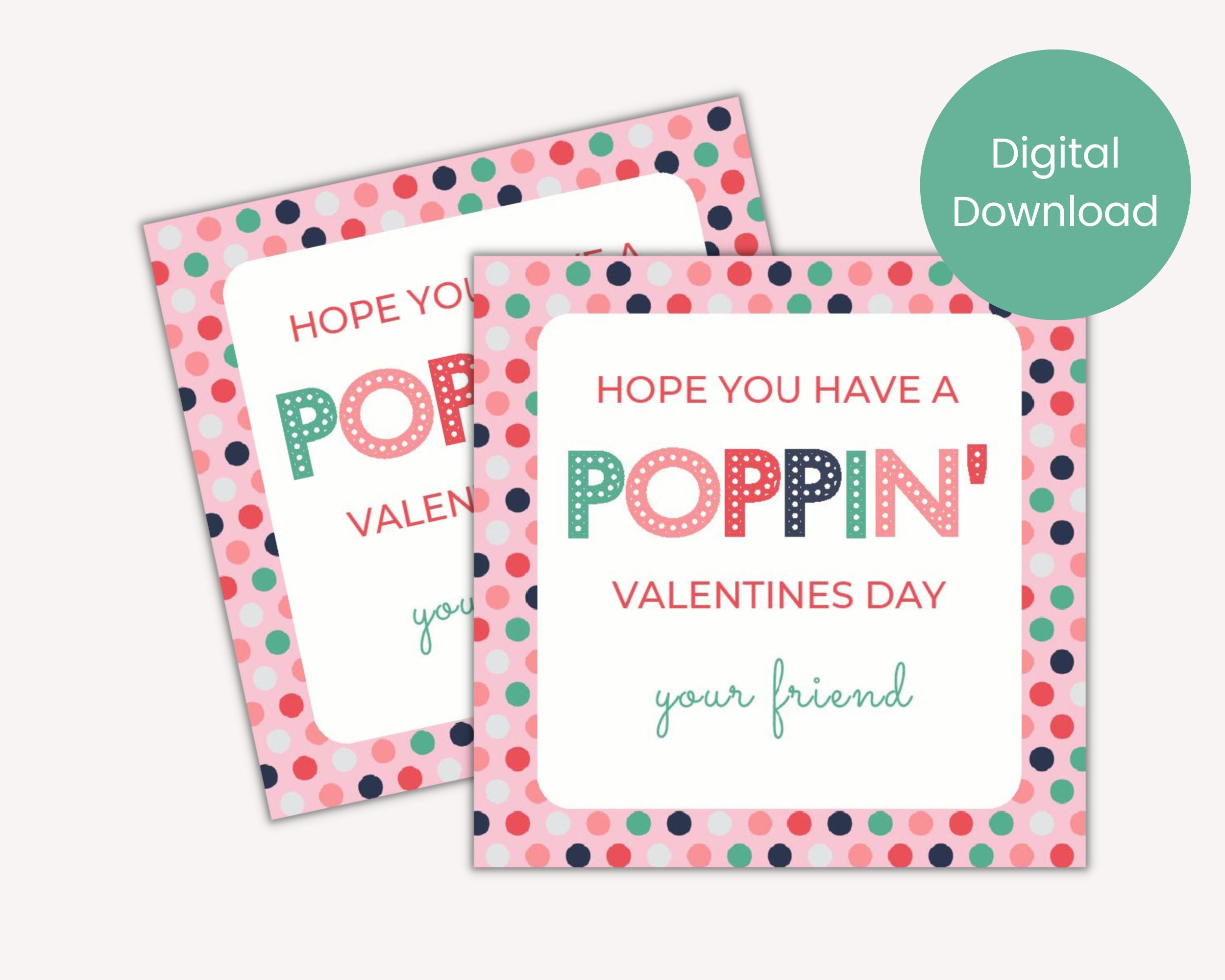 Pop It Valentines Card Printable Valentine Poppin Gift Tag - Etsy