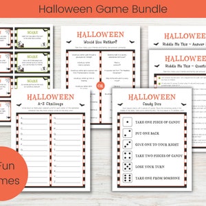 Halloween Game Bundle Printable Halloween Party Games - Etsy