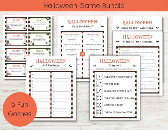 Halloween Game Bundle Printable Halloween Party Games - Etsy