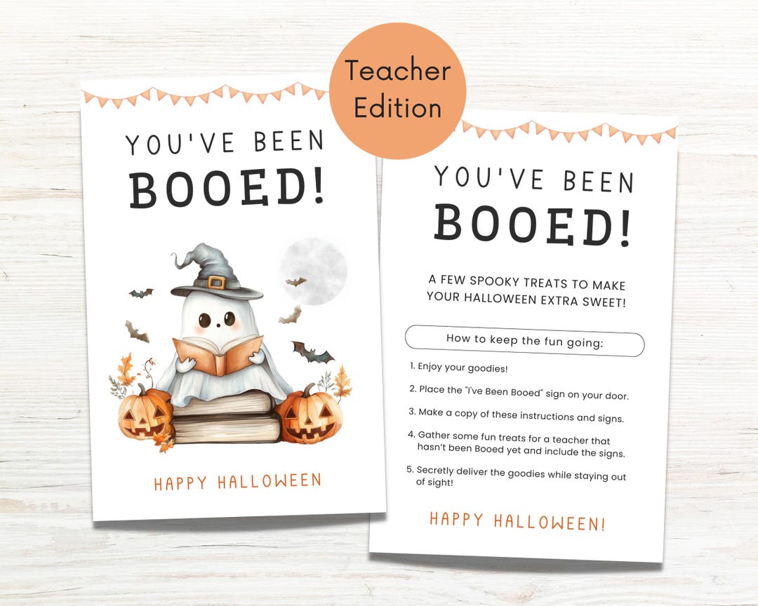 You've Been Booed Teachers Printable, Teacher Boo Basket, Crew, Tag, You've Been Booed Door Tag ...