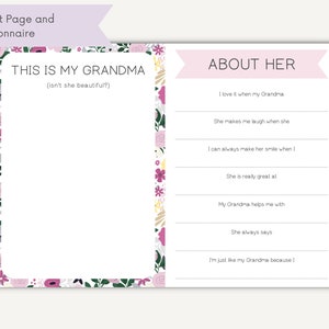 All About My Grandma Printable Book, Mother's Day Questionnaire ...