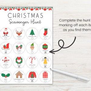 Christmas Scavenger Hunt Printable, Holiday Family Activity, Indoor and ...
