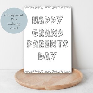 Grandparents Day Coloring Card Printable, Gift From Grandkids, Gift for ...