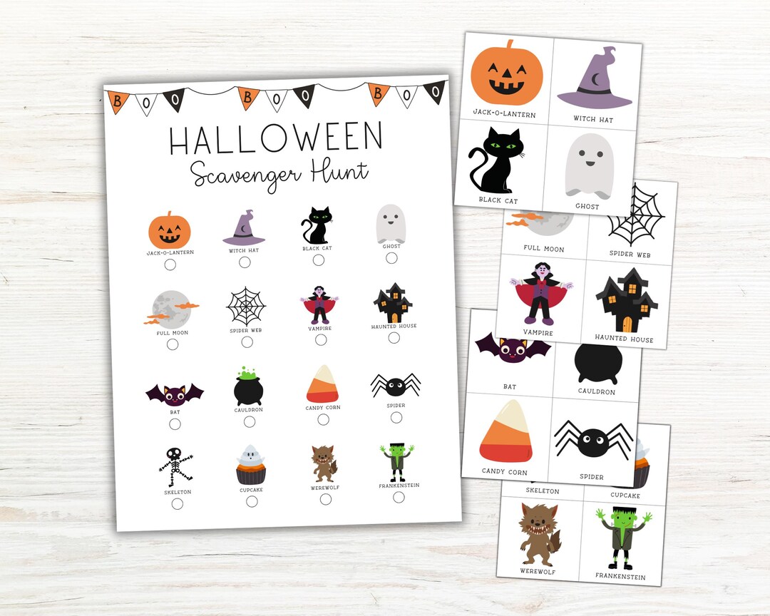 Halloween Scavenger Hunt Printable, Halloween Kids Activity, Halloween ...