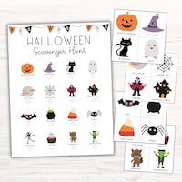 Printable Halloween Scavenger Hunt, Halloween Treasure Hunt, Halloween ...