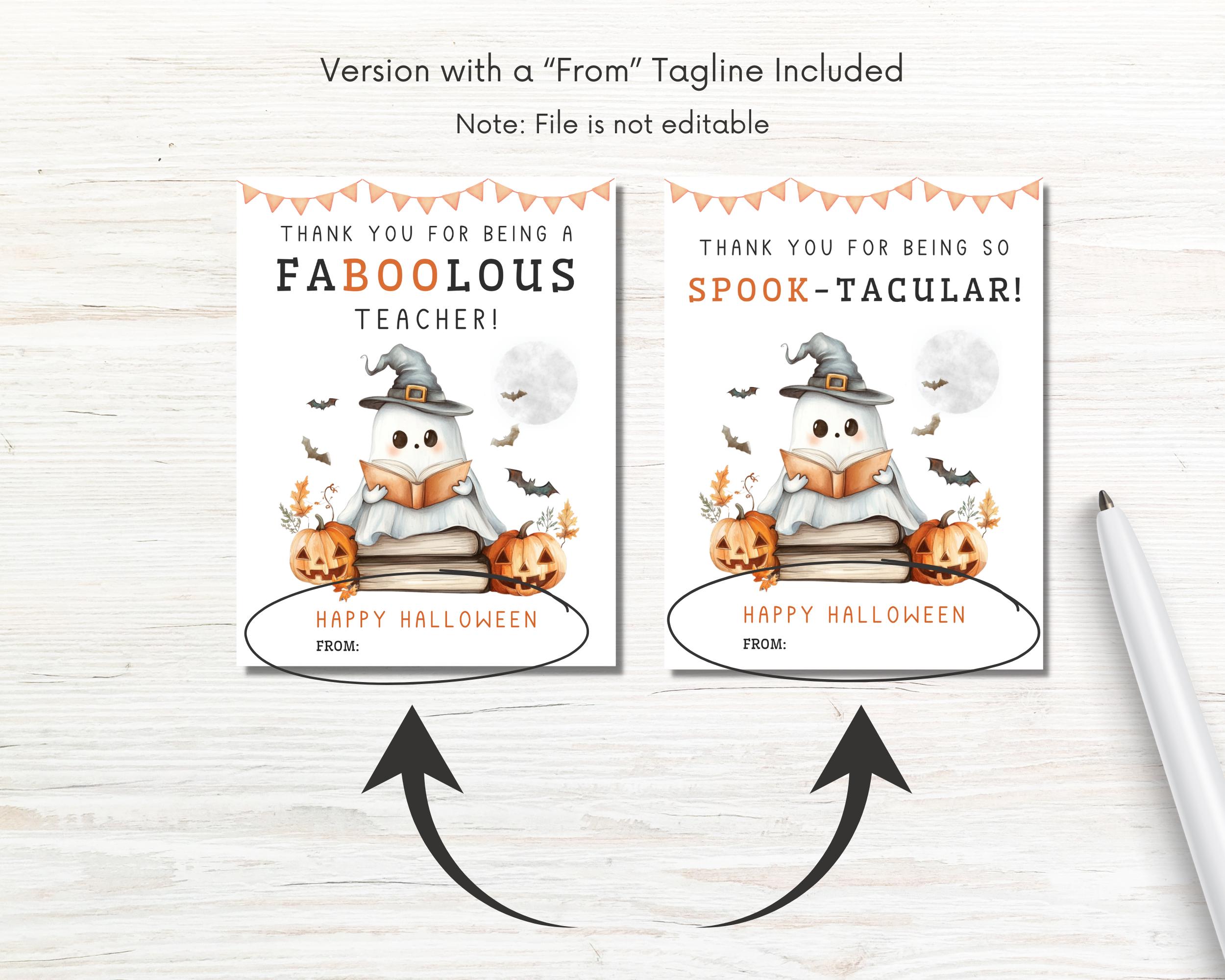 Faboolous Teacher Tag Printable, Spooktacular Teacher, Faboolous Ghost ...