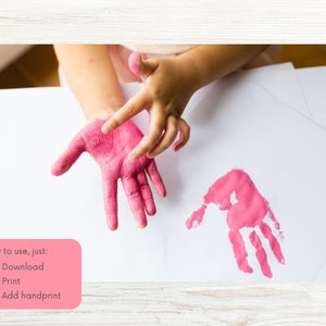 Mother's Day Handprint Art, I Love You, Happy Mothers Day Printable ...