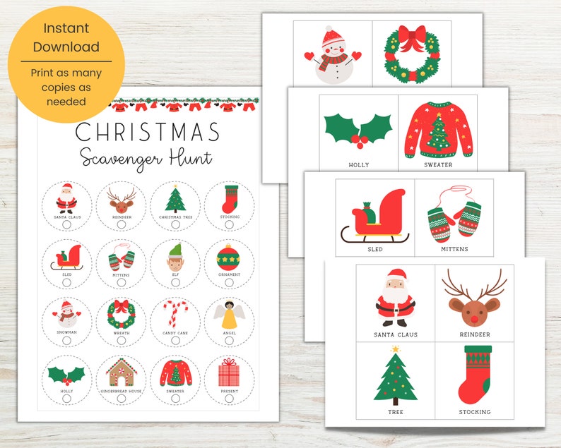 Christmas Scavenger Hunt Printable Holiday Family Activity - Etsy