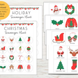 Christmas Scavenger Hunt Printable, Holiday Family Activity, Indoor and ...