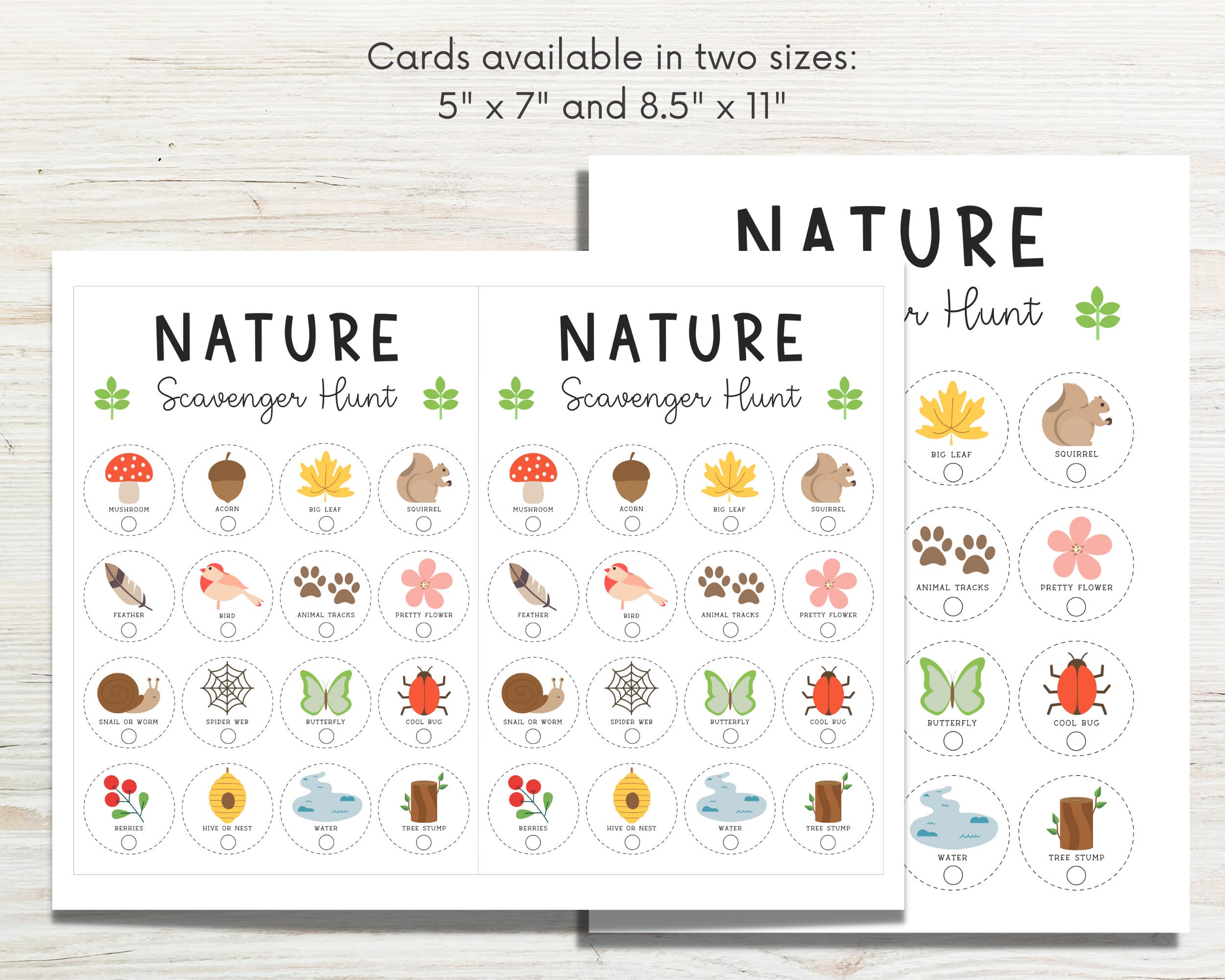 Nature Scavenger Hunt for Kids Trail Hiking Camping Nature - Etsy