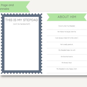 All About My Stepdad Printable Book All About Dad Fathers - Etsy